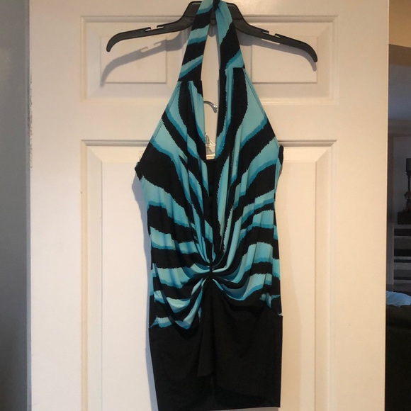 Body Central | Tops | Body Central Turquoiseblue And Black Halter Top ...